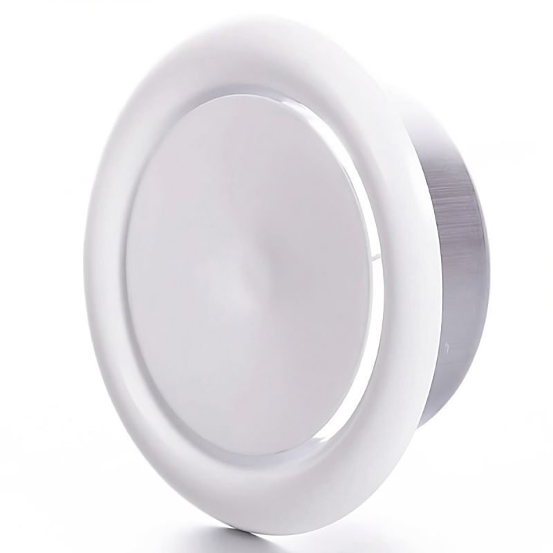 DOMUXBouche VMC 125mm en acier inoxydable brossé - Réglable - Inox 304-